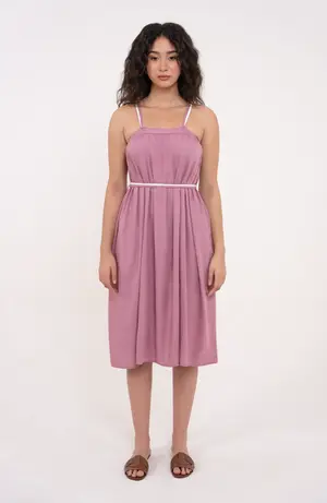 AAM THE LABEL Tie-up Midi Dress - Mauve