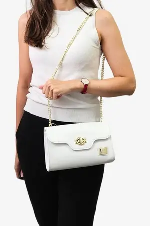 CAVALINHO Muse 535 Pebbled Leather Shoulder Bag - White