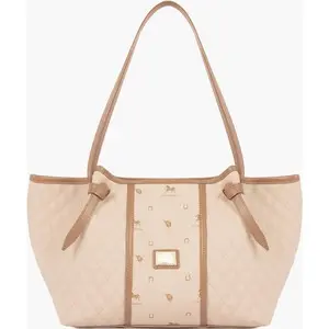 Cavalinho Monogrammed Leather Shoulder Bag - Beige