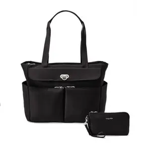 BAGGALLINI Coastal Flip Lock Tote - Black