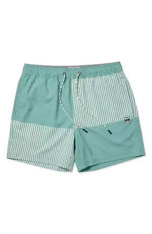 PARTY PANTS Tristan Party Starter 5-inch Swim Trunks - Teal