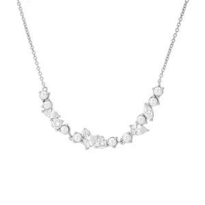 POPPY LANE Cleo Pearl And Crystal Necklace - Metallic Silver