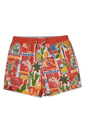 PARTY PANTS Drinko De Mayo 5-inch Starter Swim Trunks - Red