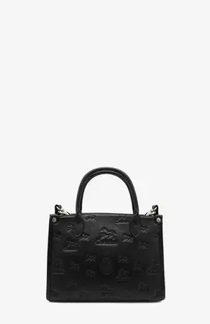 CAVALINHO Cavalo Lusitano 480 Embossed Leather Handbag - Black