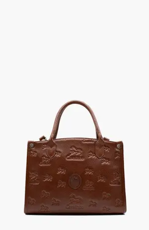 CAVALINHO Cavalo Lusitano 480 Embossed Leather Handbag - Camel Brown