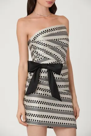 Shoshanna Mikado Striped Polka Dot Dress