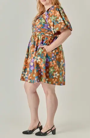 English Factory Floral Puff Sleeve Minidress