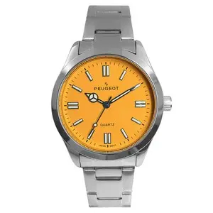PEUGEOT Sport Stainless Steel Link Bracelet Watch 36mm - Yellow