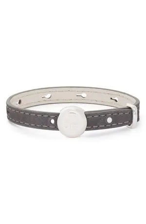 Tory Burch Romy Leather Bracelet - Light Silver/stone