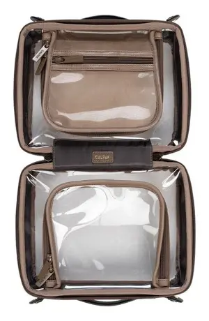 CALPAK Medium Clear Cosmetics Case - Mocha
