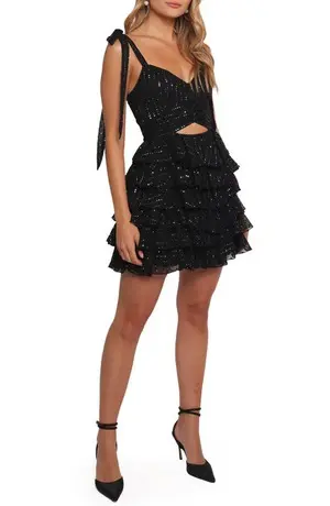 PETAL & PUP Brooke Tiered Cutout Minidress