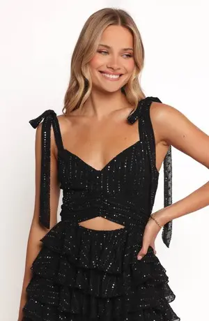 PETAL & PUP Brooke Tiered Cutout Minidress