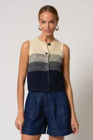 Central Park West Jacy Gradient Crochet Vest