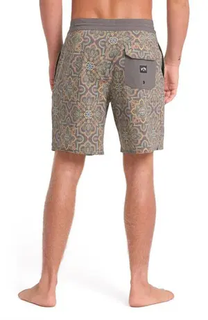 BILLABONG Good Times" Floral Print Board Shorts - Slate Black