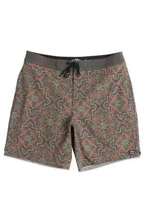BILLABONG Good Times" Floral Print Board Shorts - Slate Black