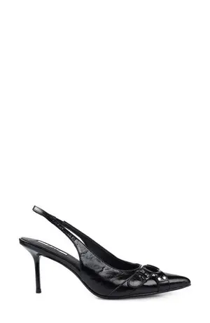 ZIGI Buena Studded Slingback Pumps - Black Leather