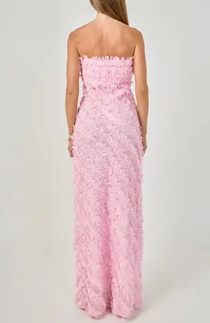 Endless Rose Strapless Ruffled Maxi Dress