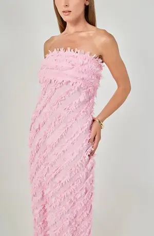 Endless Rose Strapless Ruffled Maxi Dress