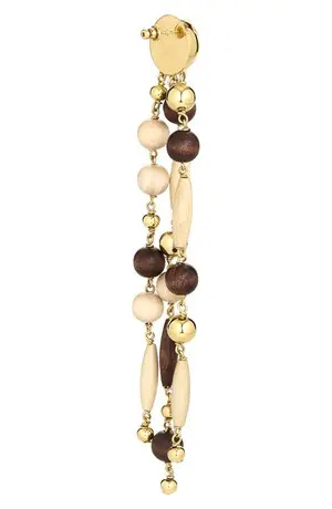 Rabanne Wooden Beaded Drop Earrings