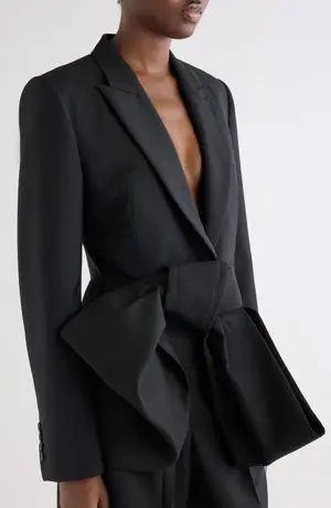 Givenchy Bow Front Wool & Mohair Blazer