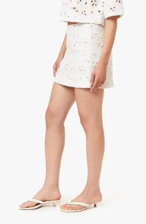 Habitual Embroidered Eyelet Miniskirt