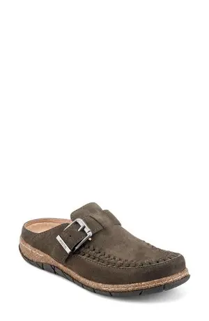 Women's Suede Buckle Clogs