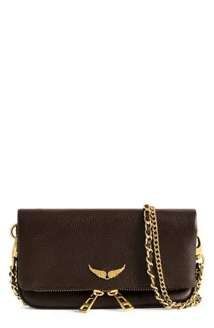 Zadig&Voltaire Rock Nano Leather Crossbody Bag - Brownie