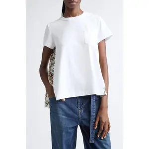 Sacai Mixed Media T-shirt - Ivory