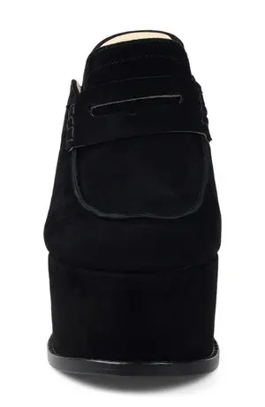 ZIGI Harlen Platform Penny Loafer Mule - Black Suede
