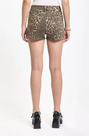 DAZE High-waisted Animal Print Shorts