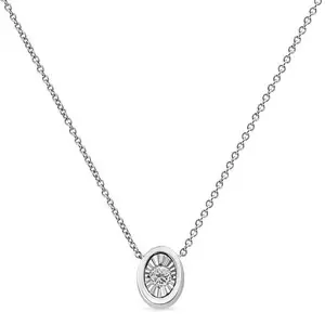 HAUS OF BRILLIANCE 10k White Gold Diamond Pendant Necklace - Oval Shape