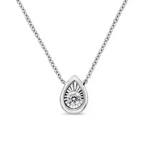 HAUS OF BRILLIANCE 10k White Gold Diamond Pendant Necklace - Pear Shape