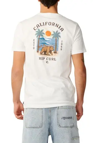 Rip Curl Desti Animals Cotton Graphic T-shirt - Bone