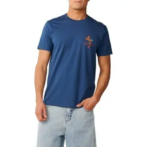 Rip Curl Desti Animals Cotton Graphic T-shirt - Light Navy