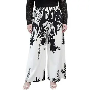 STANDARDS & PRACTICES Abstract Pull-on Wide Leg Pants - White