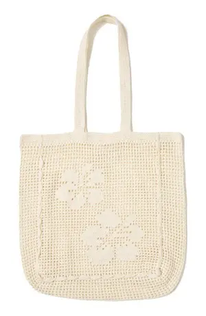L*Space Island Time Crochet Cotton Tote