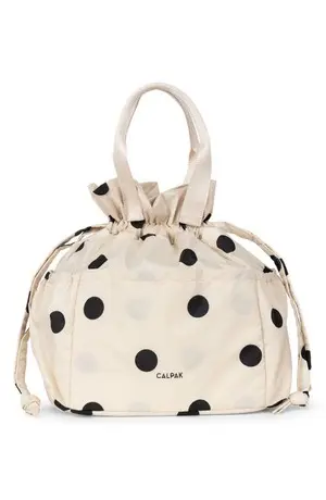 CALPAK Insulated Lunch Bag With Drawstring Closure - Polka Dot