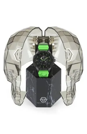 Philipp Plein The Skull Strap Watch - Ip Black