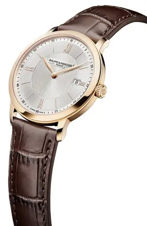 Baume & Mercier Classima Two-hand Swiss Quartz Leather Strap Watch