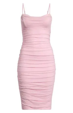 EMERALD SUNDAE Draped Front Ruched Body Con Dress