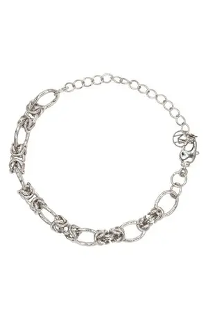 LA MENO French Twist Chain Link Bracelet - Silver
