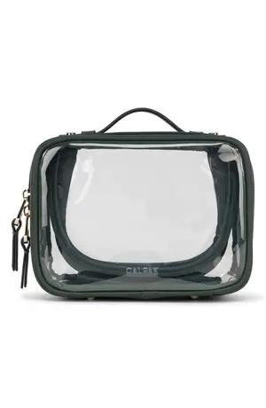 CALPAK Small Clear Cosmetics Case - Emerald