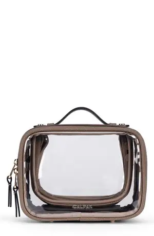 CALPAK Small Clear Cosmetics Case - Mocha