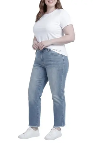 STANDARDS & PRACTICES Distressed Straight Leg Boyfriend Jeans