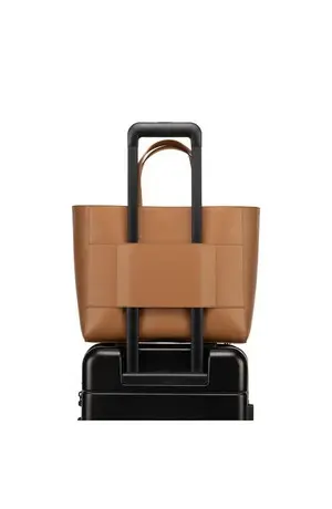 CALPAK Haven Faux Leather Laptop Tote - Toffee