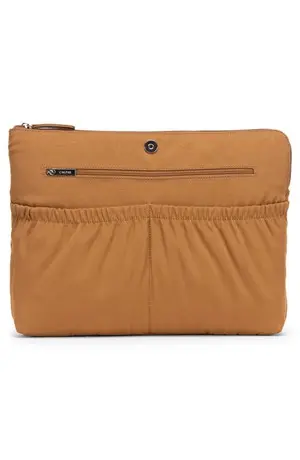 CALPAK Haven Faux Leather Laptop Tote - Toffee