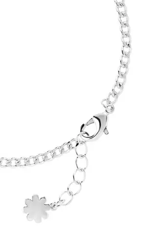 ATHRA LUXE Imitation Pearl And Pavé Cubic Zirconia Cross Charm Bracelet - Silver