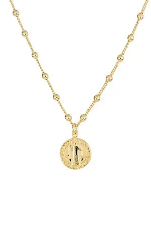 ATHRA LUXE Medallion Pendant Necklace - Gold