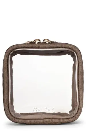 CALPAK Tiny Clear Cosmetics Case - Mocha