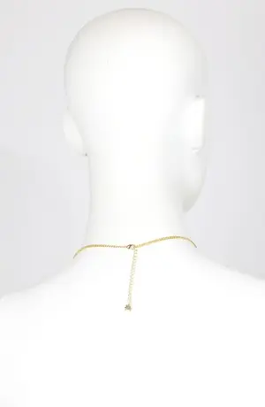 ATHRA LUXE Imitation Pearl Pavé Cross Necklace - Gold